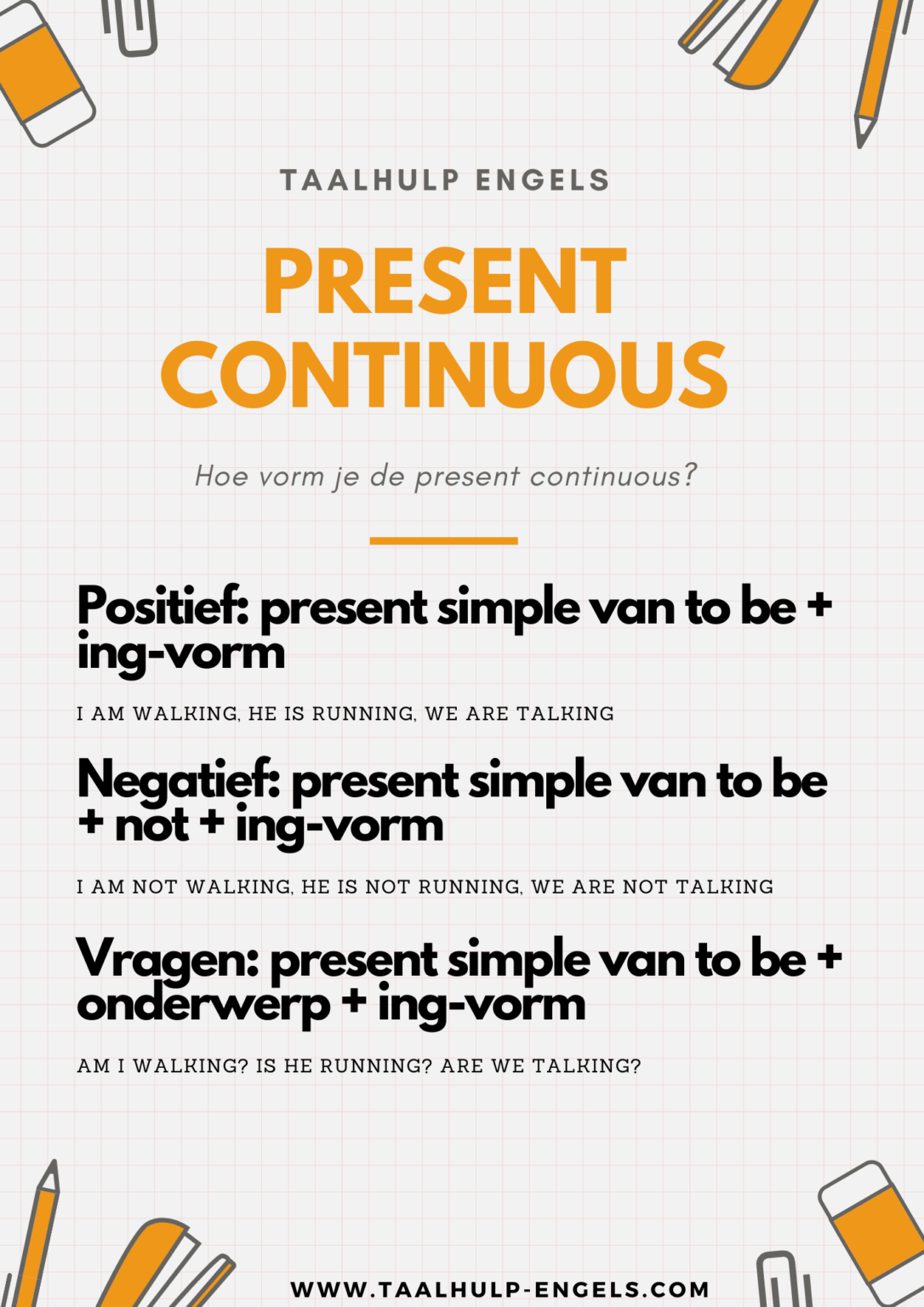 Present Continuous – Taalhulp Engels