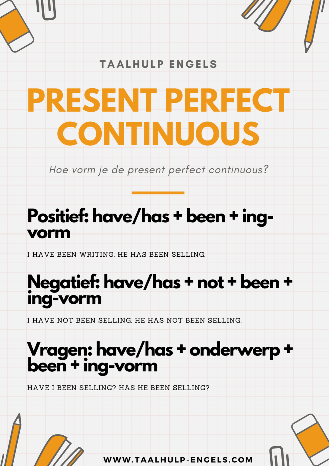 Present Perfect Continuous – Taalhulp Engels