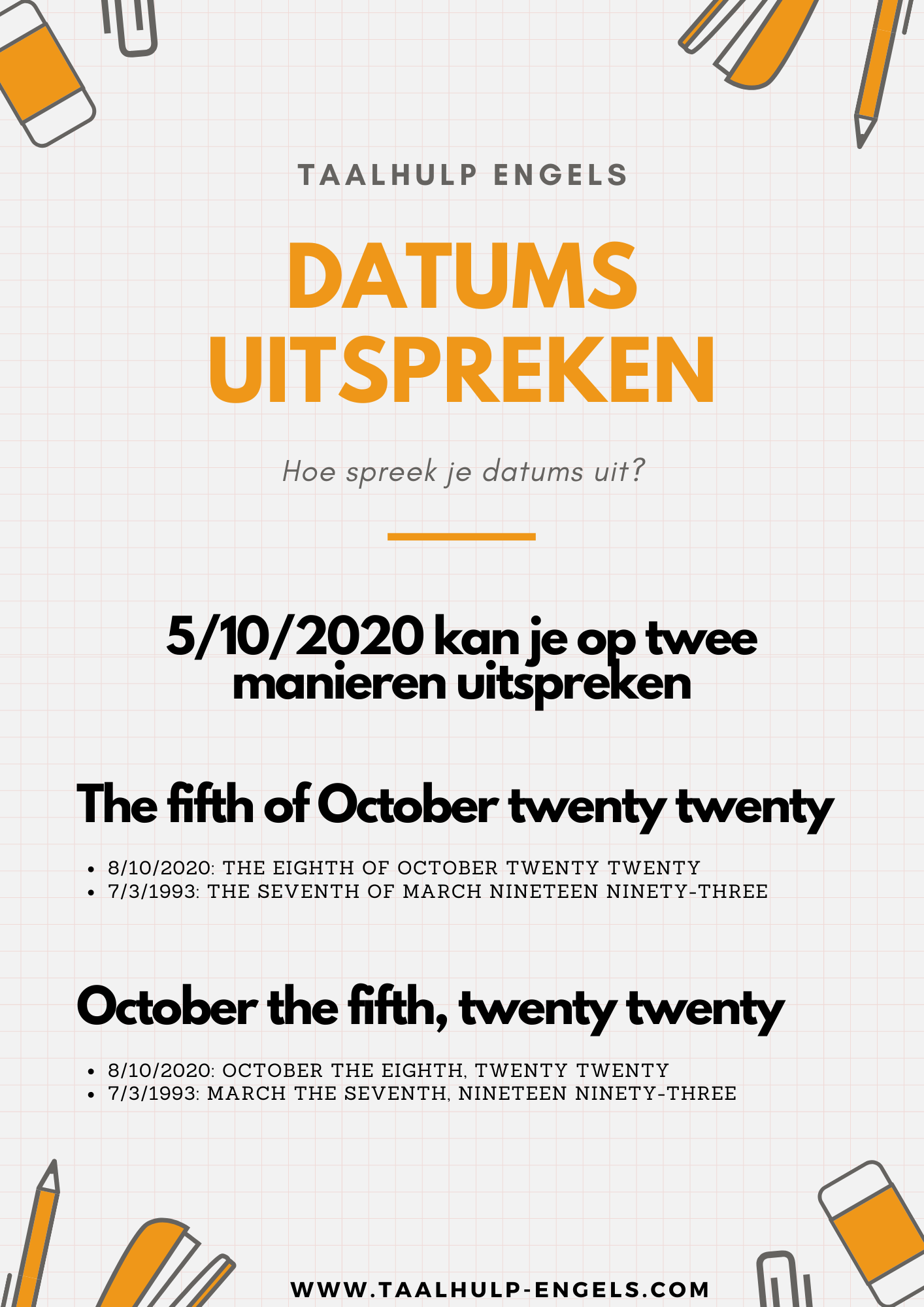 Datums in het Engels – Taalhulp Engels