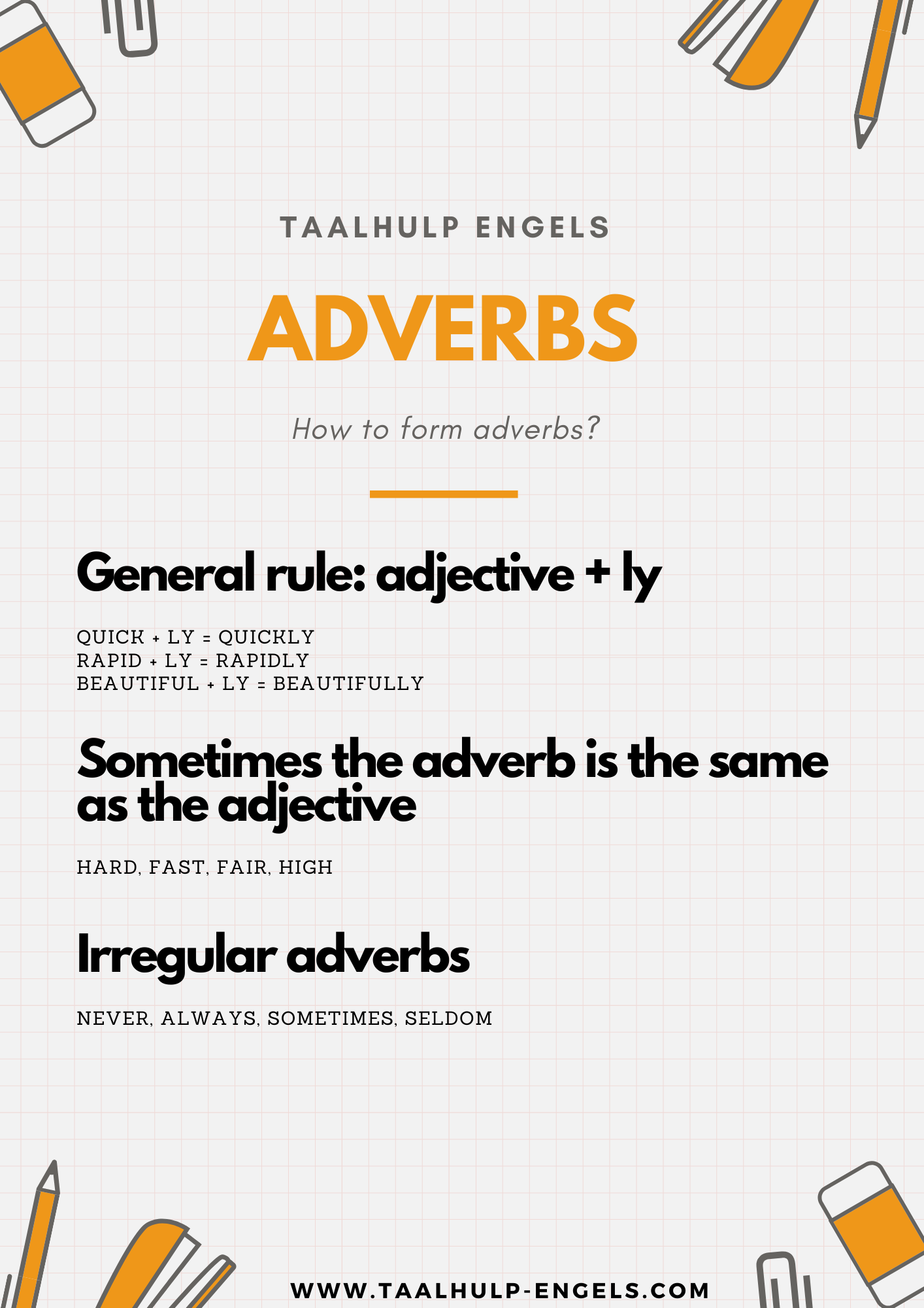 Adverbs – Taalhulp Engels