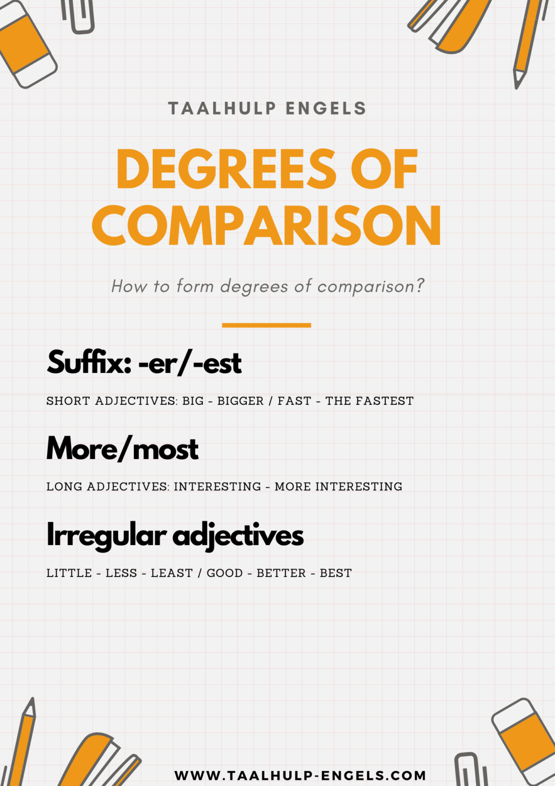 Degrees of Comparison – Taalhulp Engels