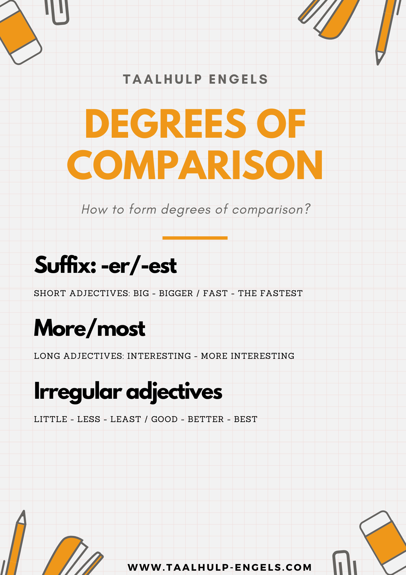 Degrees of Comparison – Taalhulp Engels